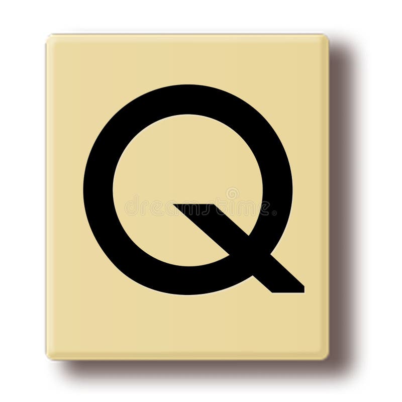 Wooden Tile with the Letter Q Stock Illustration - Illustration of ...