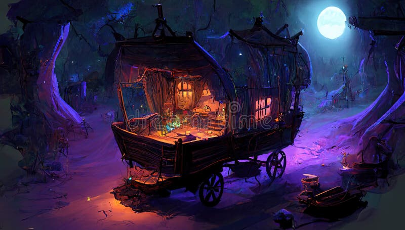 Wooden, Tiny Home on Wheels. Fantasy AI Generative Illustration Stock ...