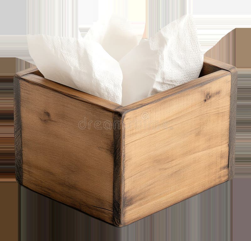 Wooden Tissue Box with Napkins, Simplicity and Natural Decor Concept ...