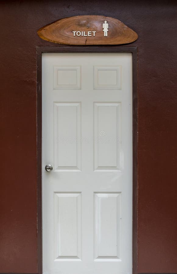 Wooden toilet door stock image. Image of water, public - 72754519