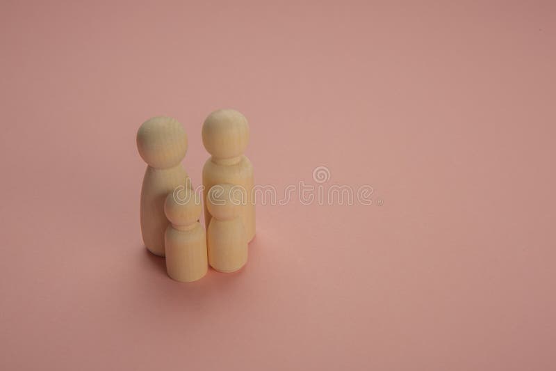 Wooden Tokens Simulating the Members of a Family Stock Photo - Image of ...