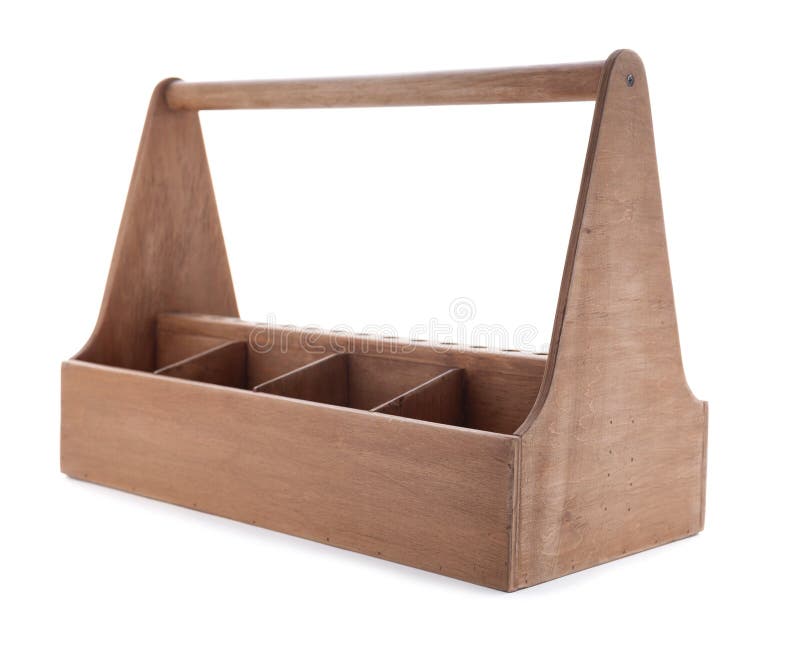 Wooden Toolbox Isolated on White Background. Empty Wood Tool Box Stock ...