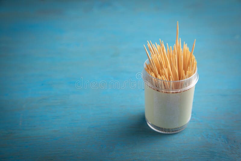 Wooden Toothpicks on the Blue Background Stock Illustration ...