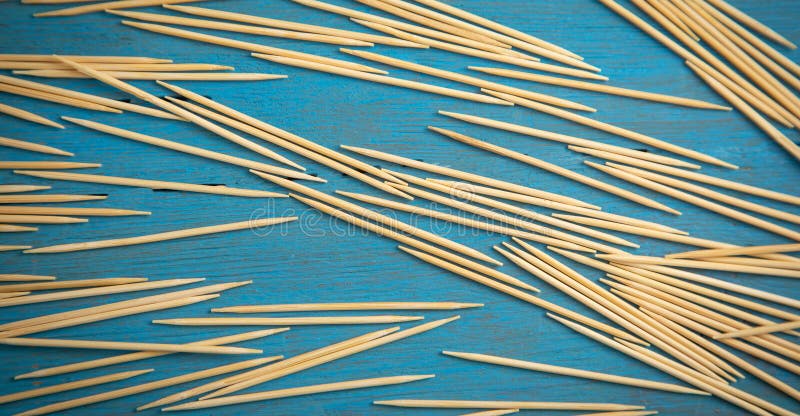 Wooden Toothpicks on the Blue Background Stock Illustration ...