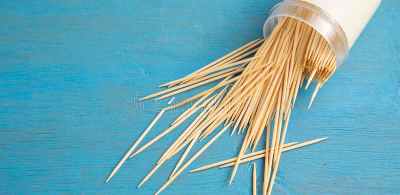 Wooden Toothpicks on the Blue Background Stock Illustration ...