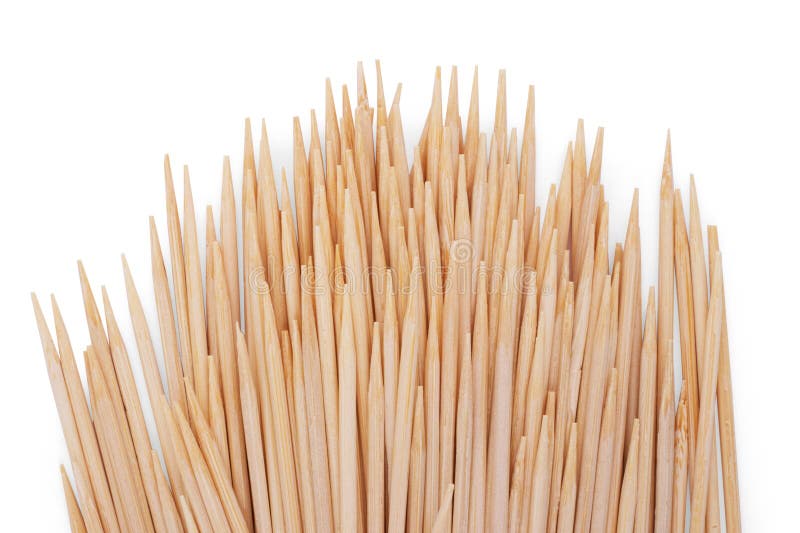 Wooden Toothpicks Isolated on White Background Stock Image - Image of ...