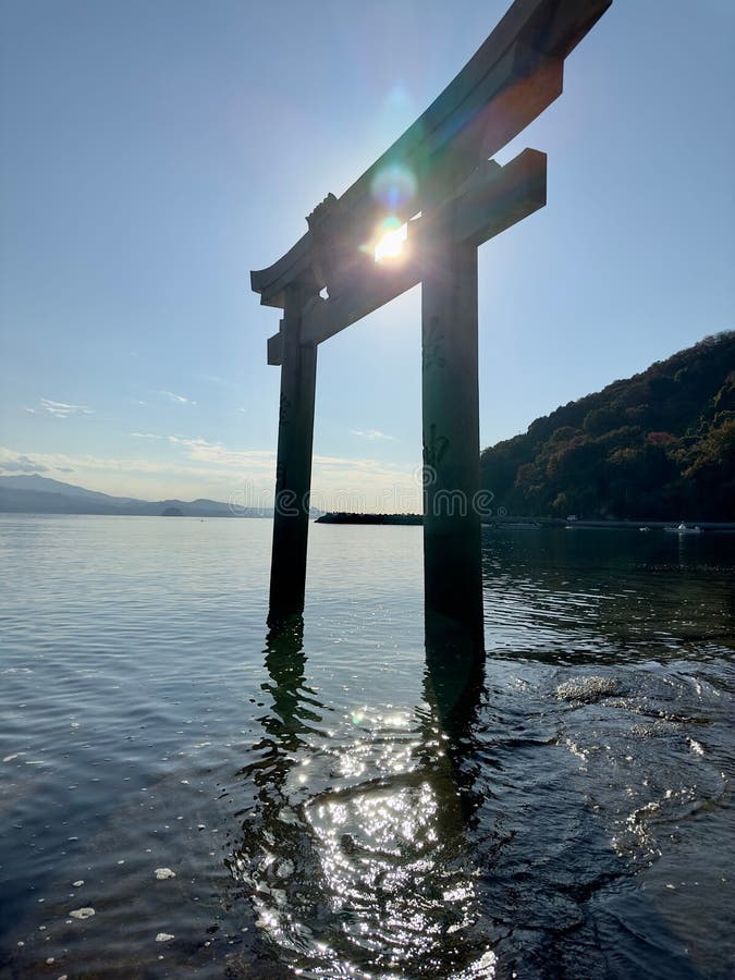 Wooden Tori-gate Stands in the Sunlight Stock Photo - Image of ...
