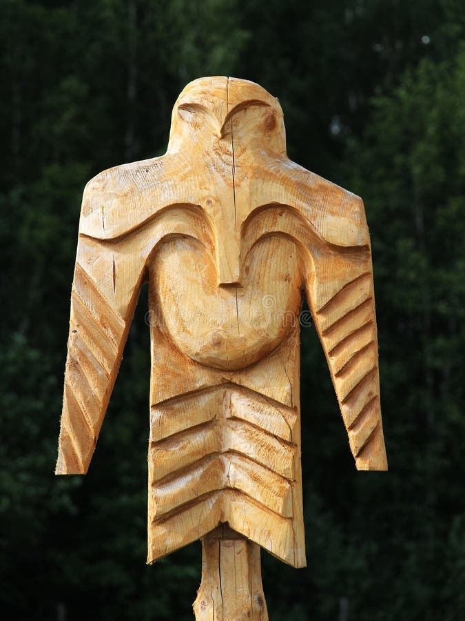 Wooden totem pole stock image. Image of wood, idol, worship - 98397869
