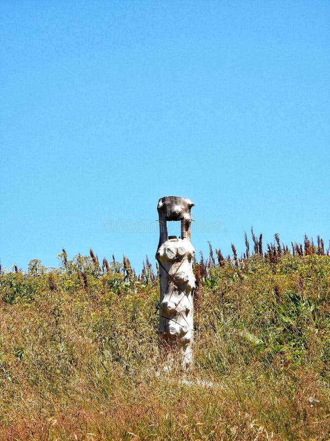 Wooden totem pole stock image. Image of plant, meadow - 288630001