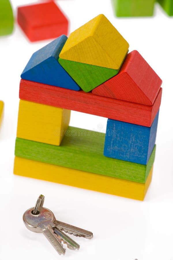 Wooden toy blocks and keys stock image. Image of cubes - 10429639