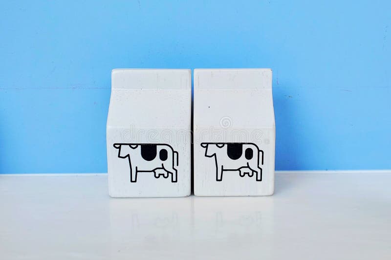 Wooden Toy of Boxes of Milk Stock Photo - Image of play, protein: 268012782