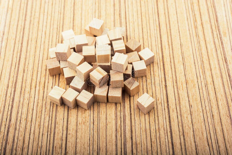 Wooden Toy Cubes As Educational Game Object on Wooden Background Stock ...