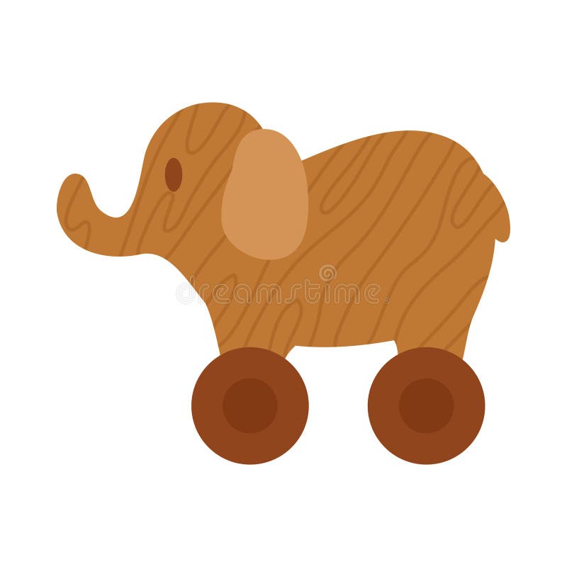 Wooden toy elephant stock vector. Illustration of creative - 298630143