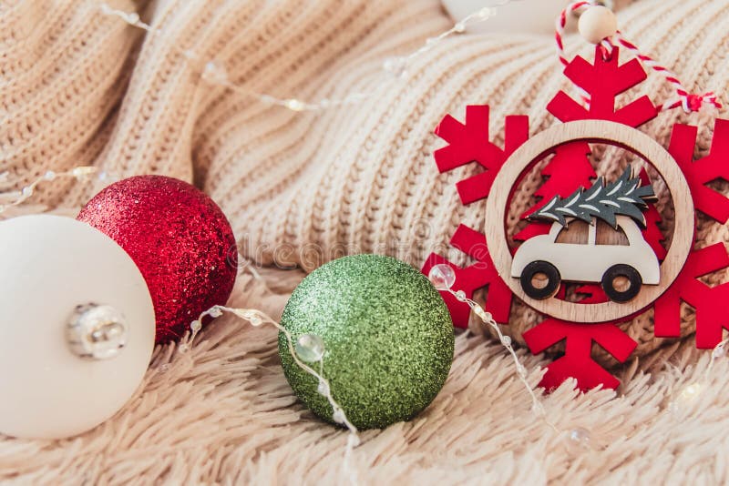 A Wooden Toy in the Form of a Snowflake and a Car in it. Stock Image ...