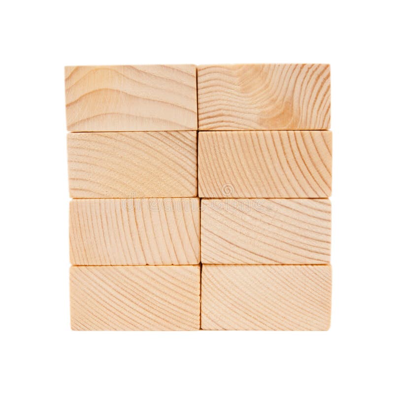 Wooden Toy Rectangle Blocks Isolated on White Stock Image - Image of ...