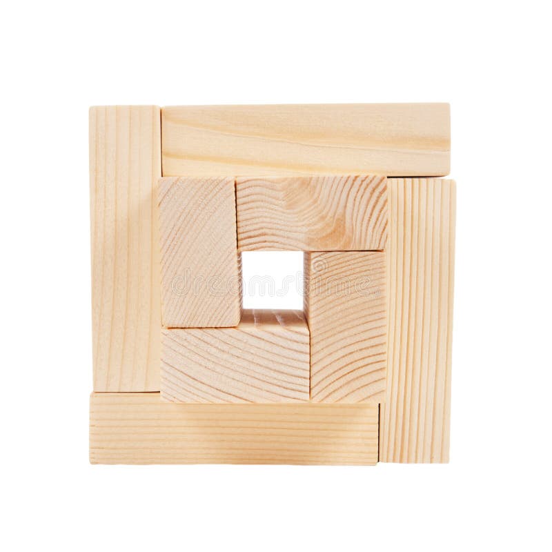 Wooden Toy Rectangle Blocks Isolated on White Stock Image - Image of ...
