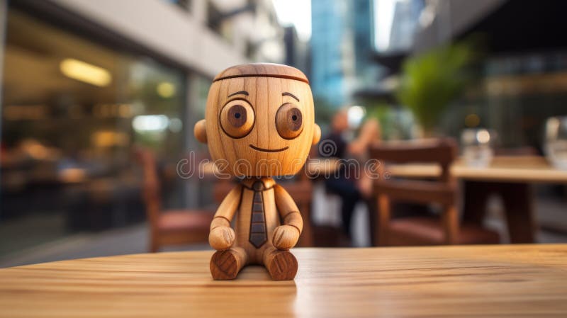 A Wooden Toy Sitting on Top of a Wooden Table Stock Photo - Image of ...