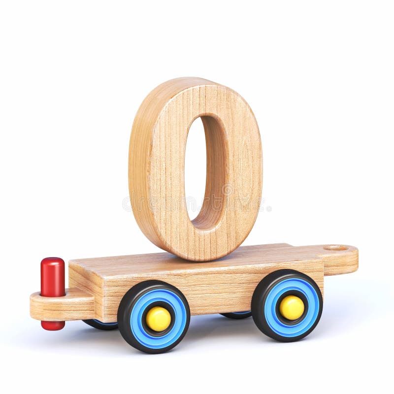 Wooden Toy Train Font Number 0 ZERO 3D Stock Illustration ...