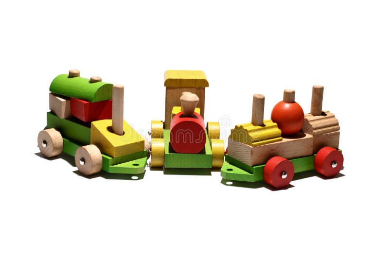 Wooden Toy Trains stock photo. Image of locomotive, childhood - 340702220