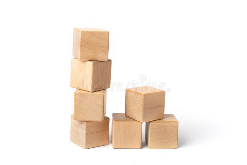 Wooden Toys Isolated on White Background, Cubes Stock Image - Image of ...