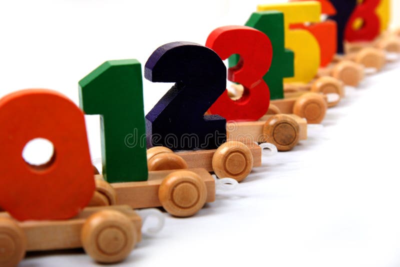 Wooden train of numbers stock image. Image of preschooler - 4912401