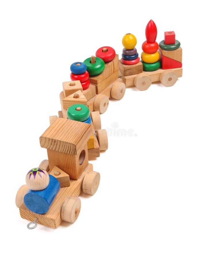 Wooden Train Puzzle with Coaches Stock Photo - Image of puzzle ...
