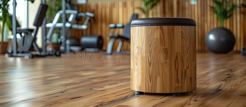 A Wooden Trash Can in a Gym Stock Image - Image of facility, squat ...