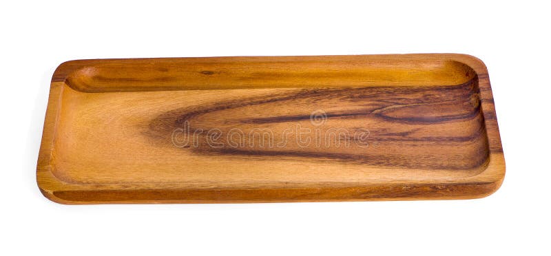 Wooden Tray an Isolated on White Background Stock Photo - Image of ...