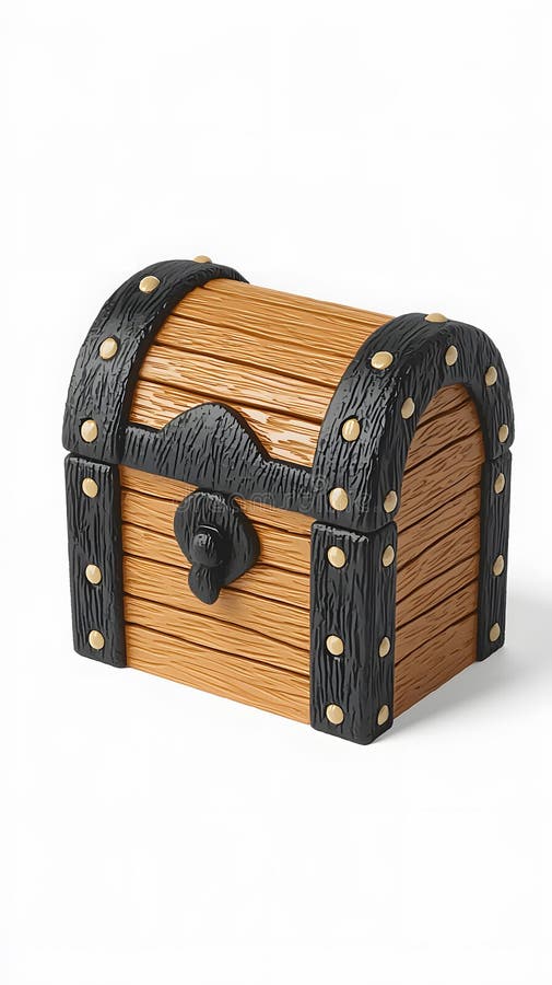 Wooden Treasure Chest with Decorative Accents Stock Illustration ...