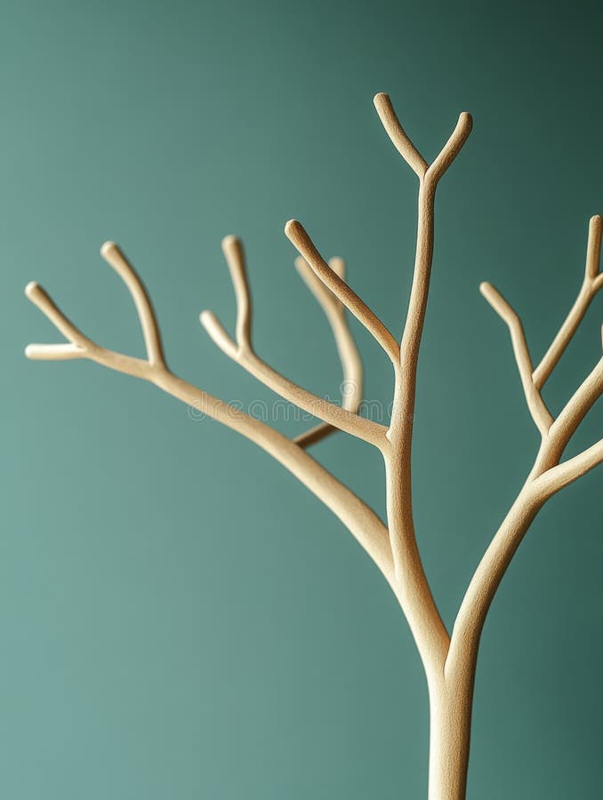 Wooden Tree Branch on Green Background Stock Photo - Image of ...