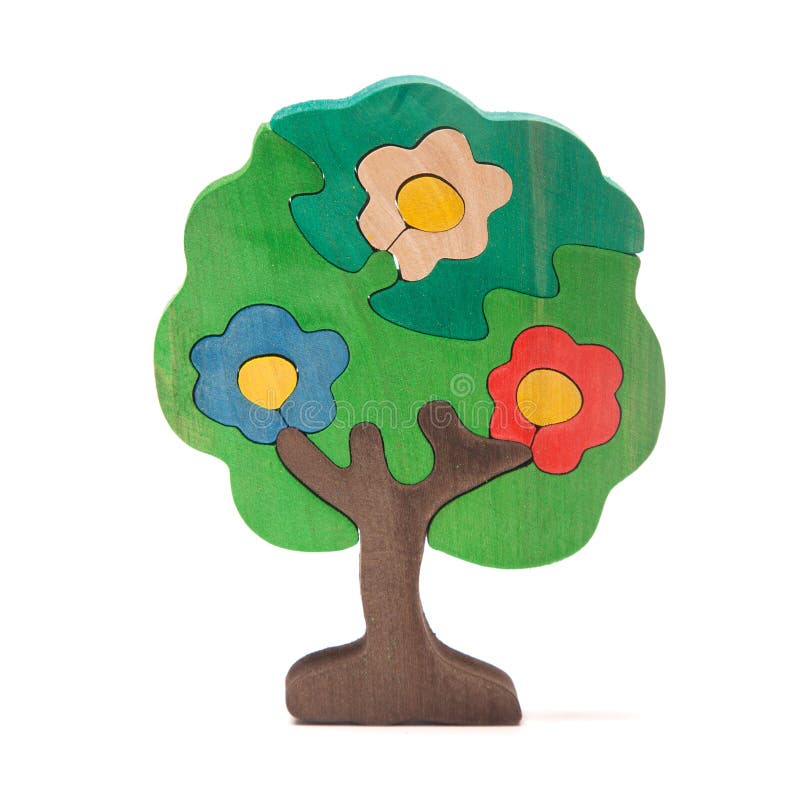 Wooden tree puzzle stock photo. Image of activity, single - 59565972