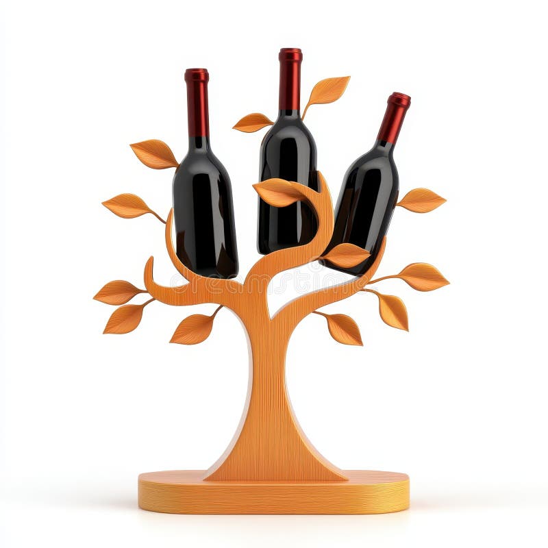 Wine Bottle Tree Stand. stock illustration. Illustration of wine ...