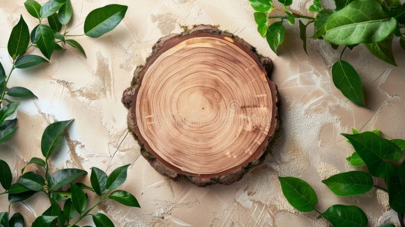 The Wooden Tree Slice.AI Generated Image Stock Image - Image of ...