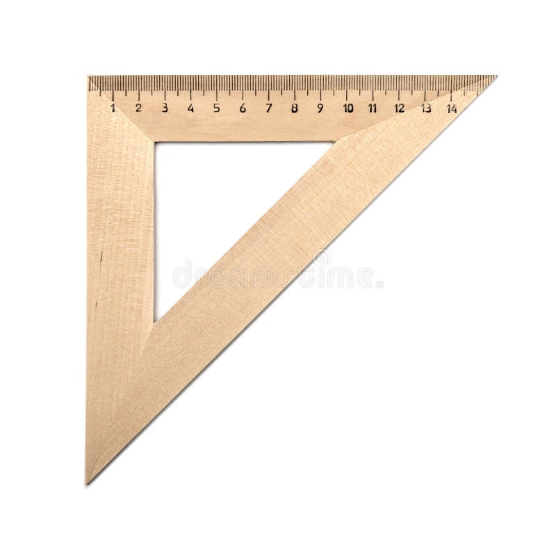 Wooden Triangle School Rulers Set Isolated Stock Image - Image of white ...