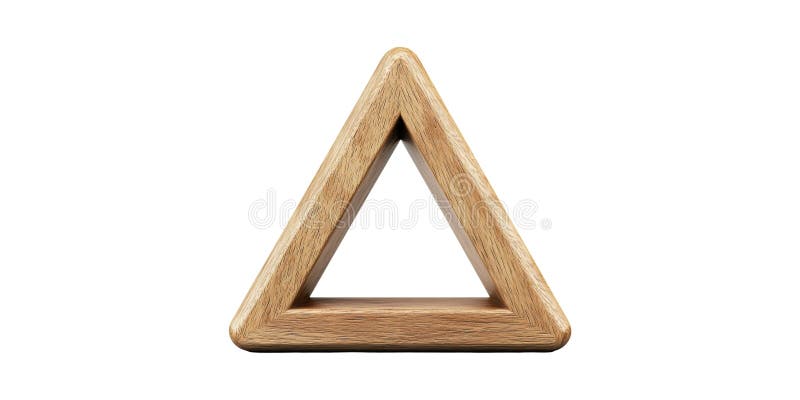 Wooden Triangle Frame with Hollow Center Isolated on Transparent ...