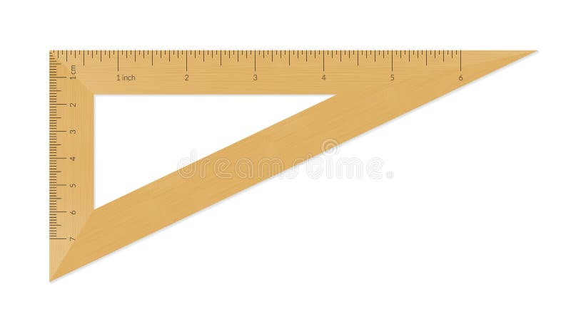 Wooden triangle ruler stock vector. Illustration of yardstick - 155701733