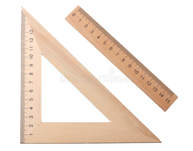 Wooden Ruler Isolated on White Background. Top View Stock Image - Image ...