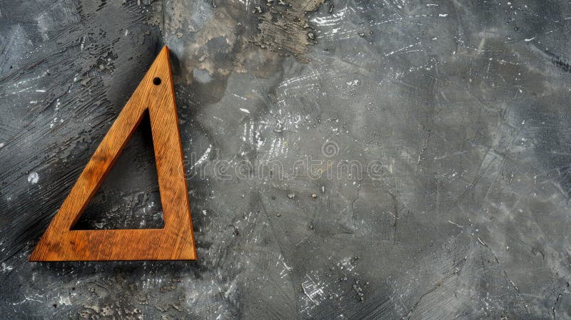 Wooden Triangle Ruler on Gray Concrete Surface Stock Photo - Image of ...