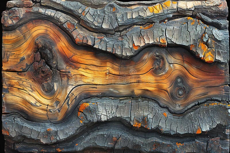 A Wooden Trunk with Deep Dark Veins in it, High Quality, High ...