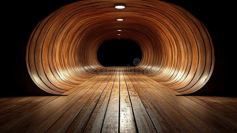 Wooden Tunnel, Dark Background, Interior Design, Pathway Stock ...