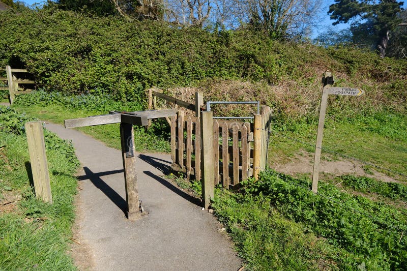 Wooden Turnstile and Footpath Sign Stock Photo - Image of outdoor ...