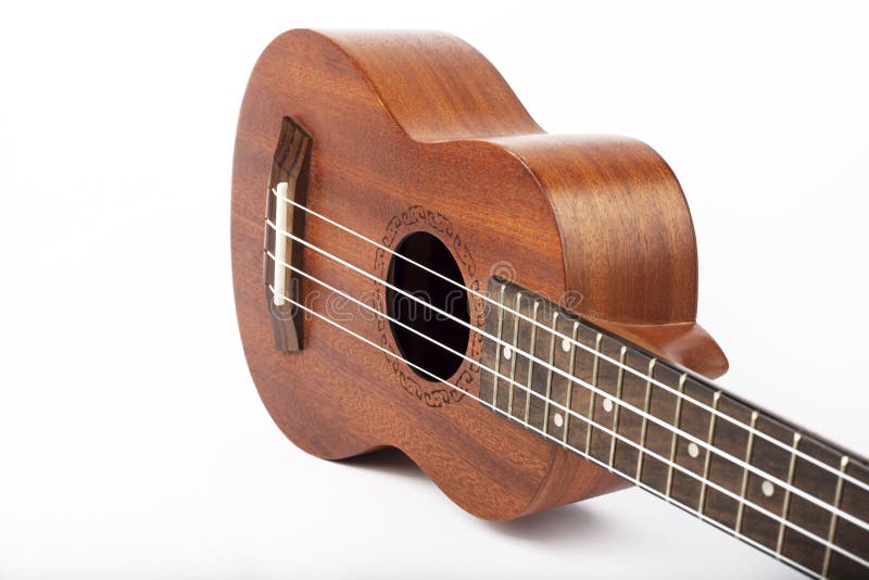 Wooden Ukulele Guitar Isolated Over White Background. Stock Image ...