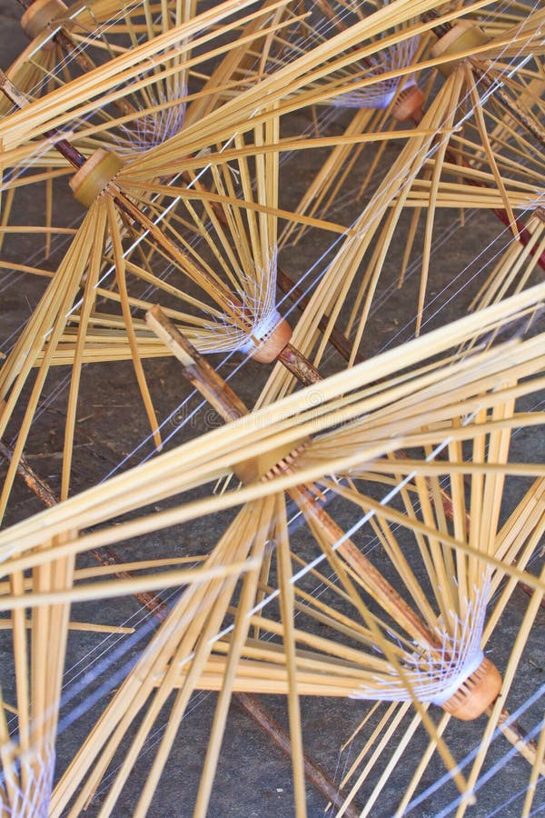 Wooden umbrella frames stock image. Image of fiber, organic - 34281599