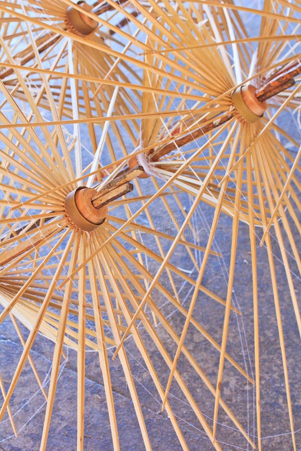 Wooden umbrella frames stock image. Image of abstract - 35193753