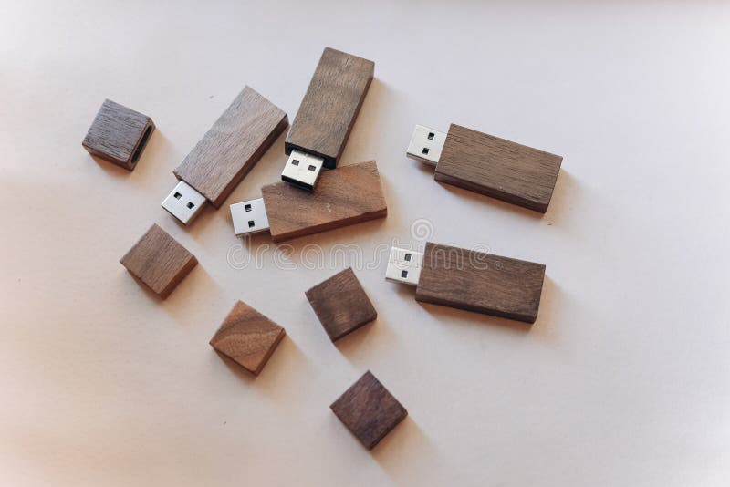 A Wooden Usb Flash Memory Drive Made from Dark Wood. Stock Image ...