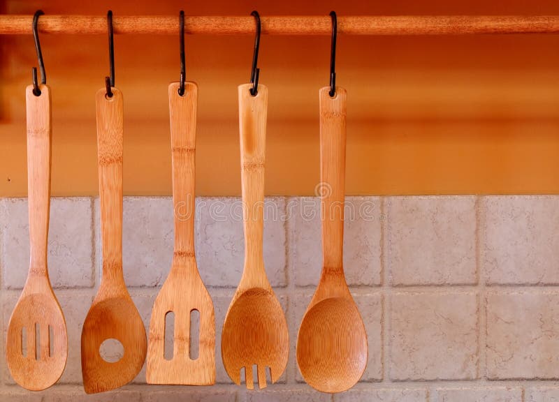 Wooden Utensils stock image. Image of hang, household - 1200623
