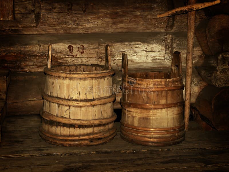 Wooden vats stock image. Image of reservoir, bathing - 16241385