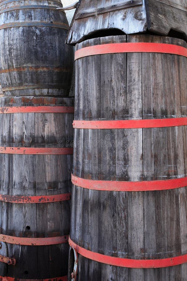 Wooden vats or barrels stock image. Image of grey, stored - 8544907