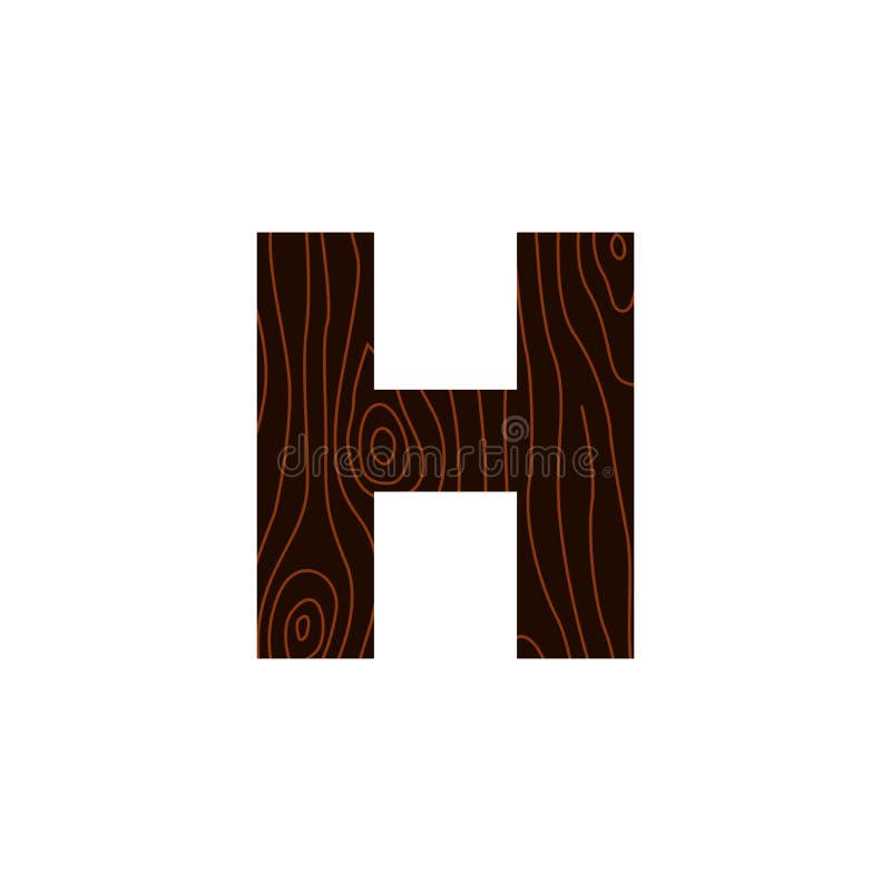 Vector Logo Letter H Wood Texture Stock Vector - Illustration of emblem ...