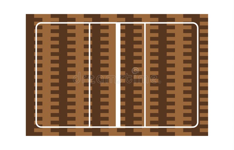 Wooden Volleyball Court Field On White Background Stock Vector